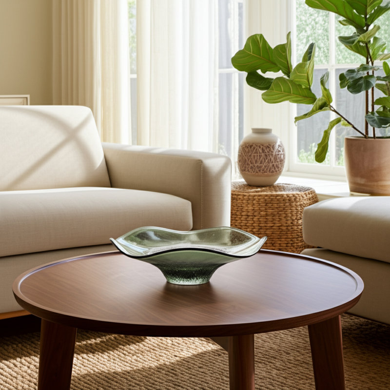 Brayden Studio® 16" Inmar Green Glass Bowl & Reviews | Joss & Main